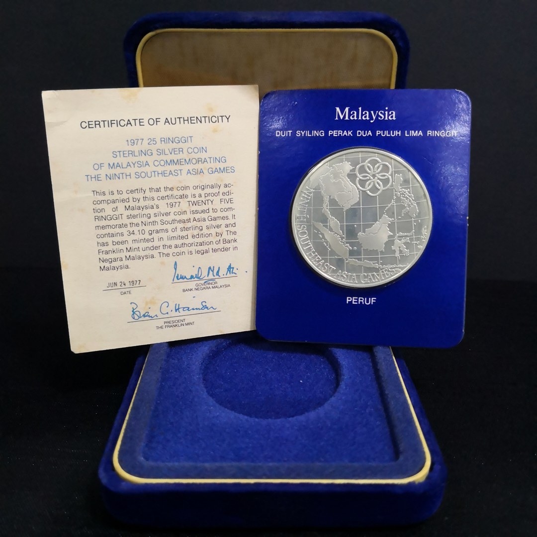 1977 Ninth Southeast Asia Games 25 Ringgit Proof Coin Set, Hobbies ...