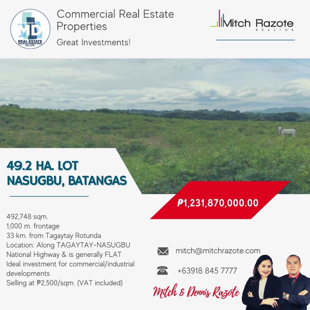 49 Hectares of Prime Raw Land For Sale along Tagaytay-Nasugbu National Highway, Property, For ...