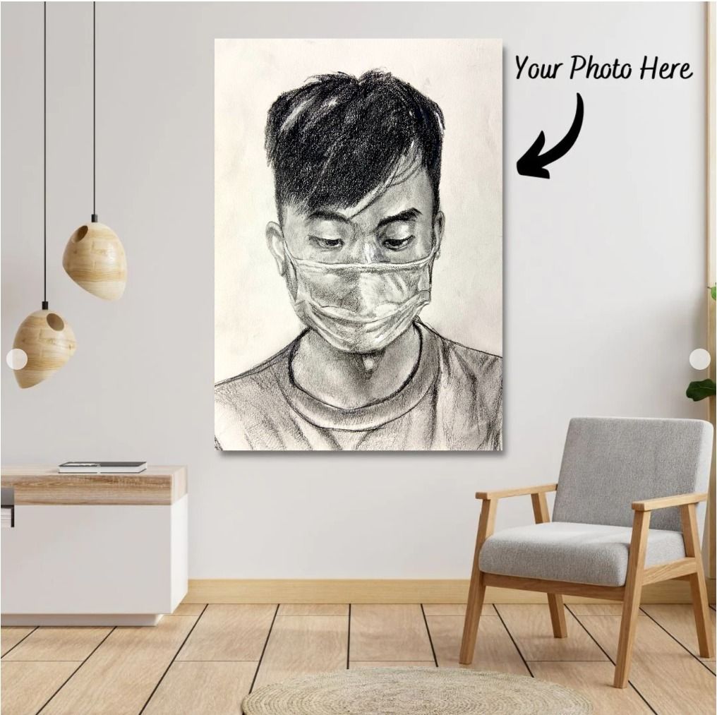 A2 size Acrylic painting Portrait Canvas Prints Feng Shui drawing ...