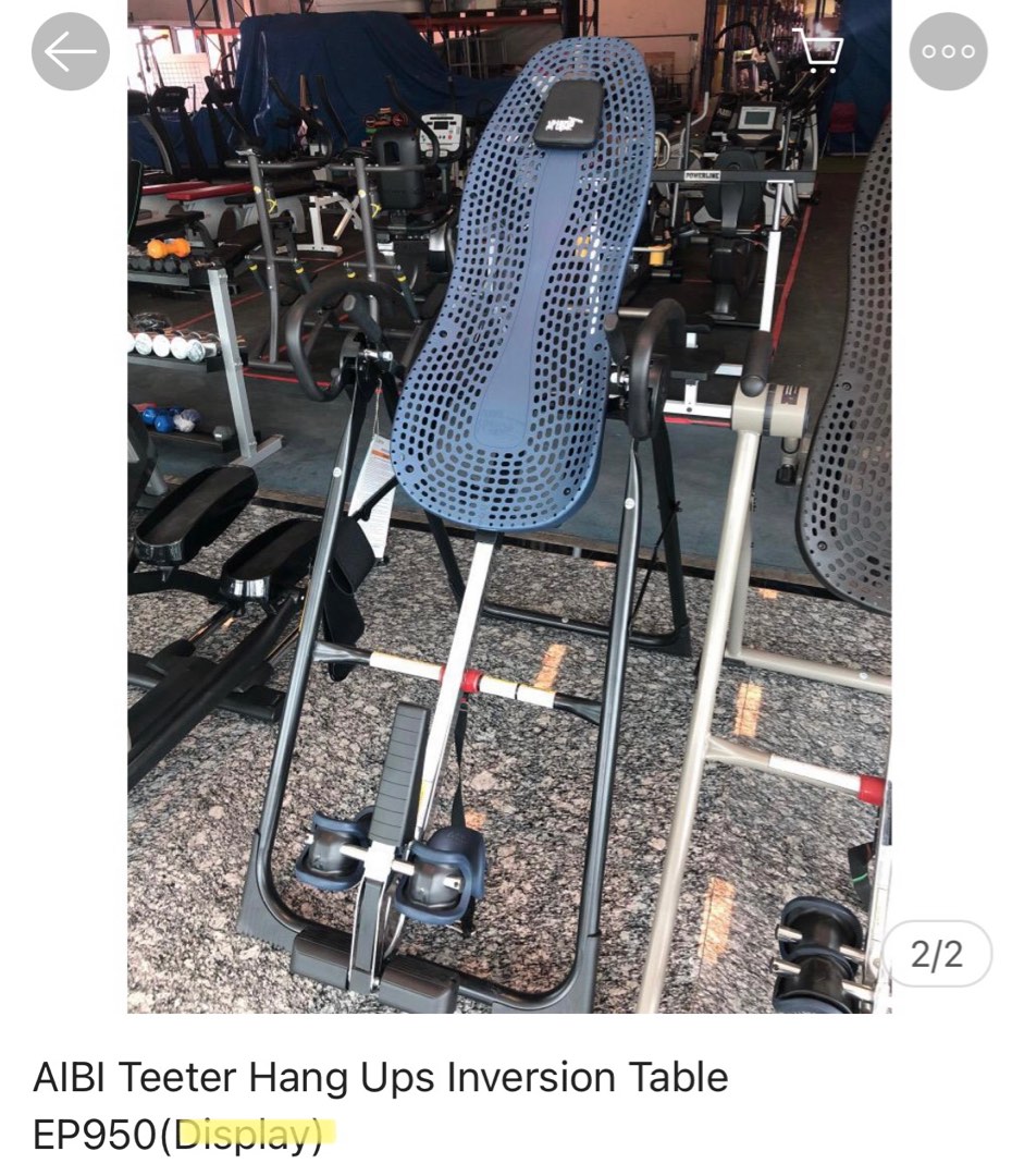 AIBI teeter hang ups inversion table EP950, Sports Equipment, Exercise ...