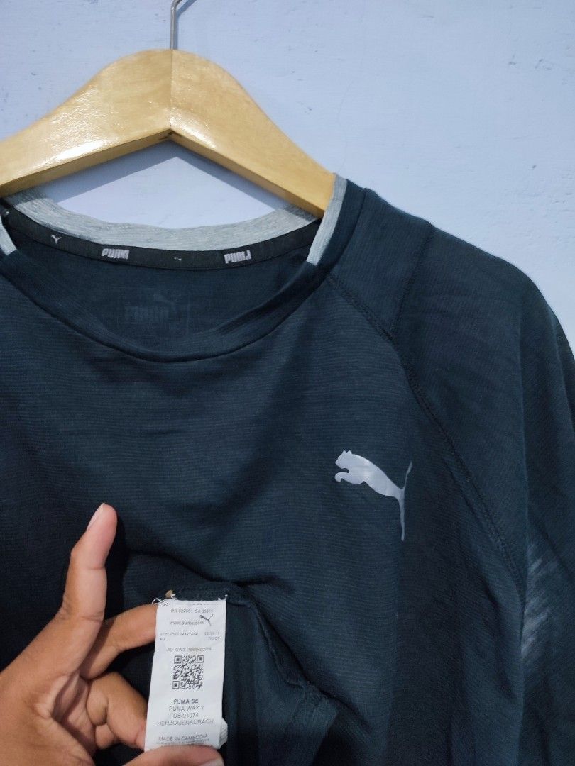 Baju puma original hitam pekat mines di ketek biasa itu, Olah Raga ...