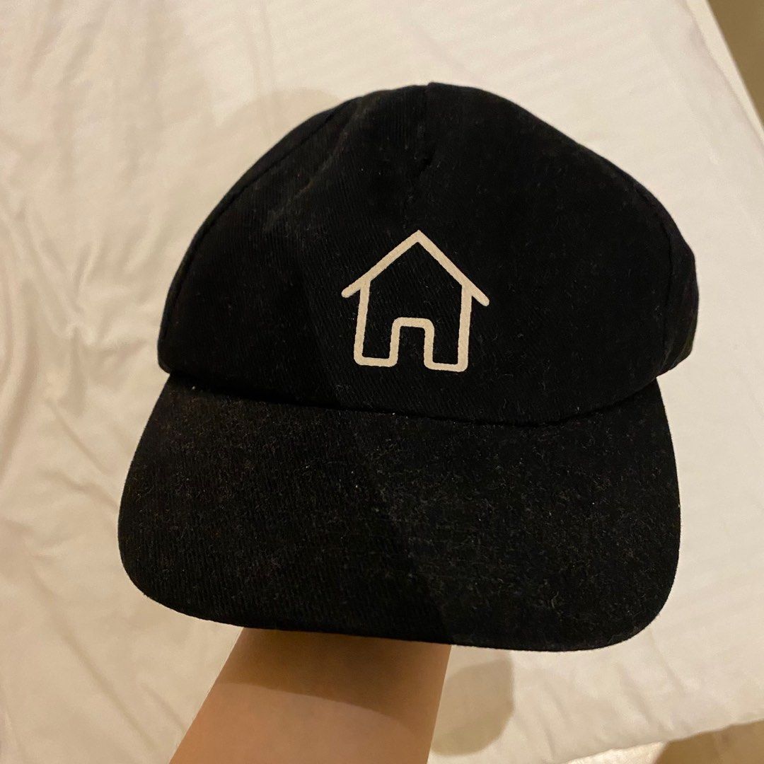 Basic Black Cap/Hat with House Design on Carousell