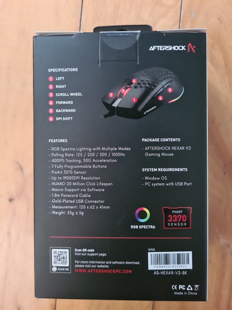 [BNIB] Aftershock Hexar V2 Ultralight Gaming Mouse, Computers & Tech ...