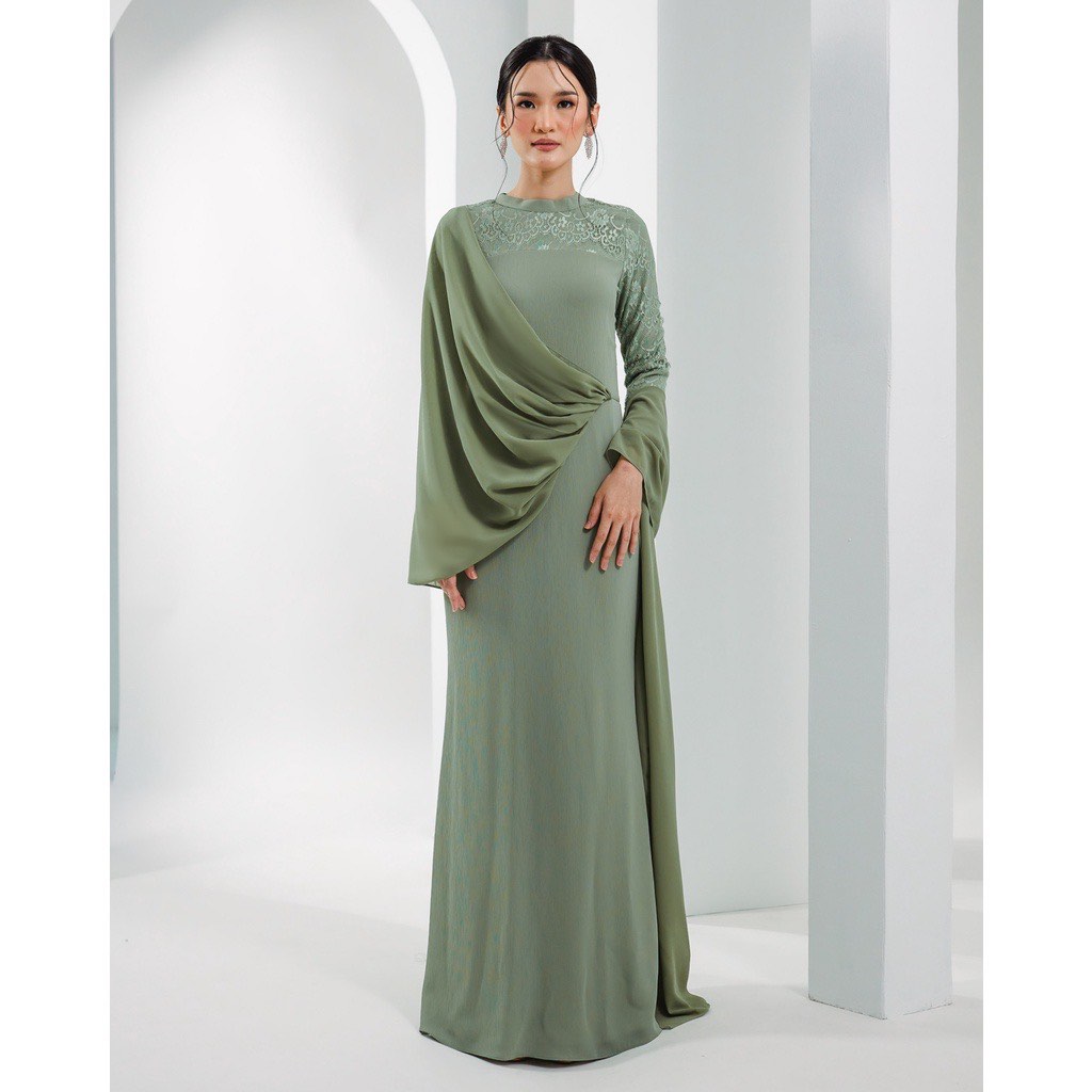 CAMELLIA Maysa Dress ( Sage Green), Women's Fashion, Muslimah Fashion ...