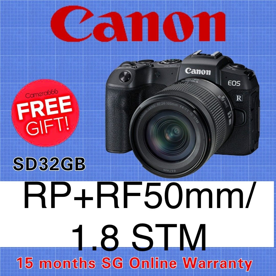 Canon EOS RP Body with RF 50mm f1.8 stm lens kit +Freebies, Photography ...