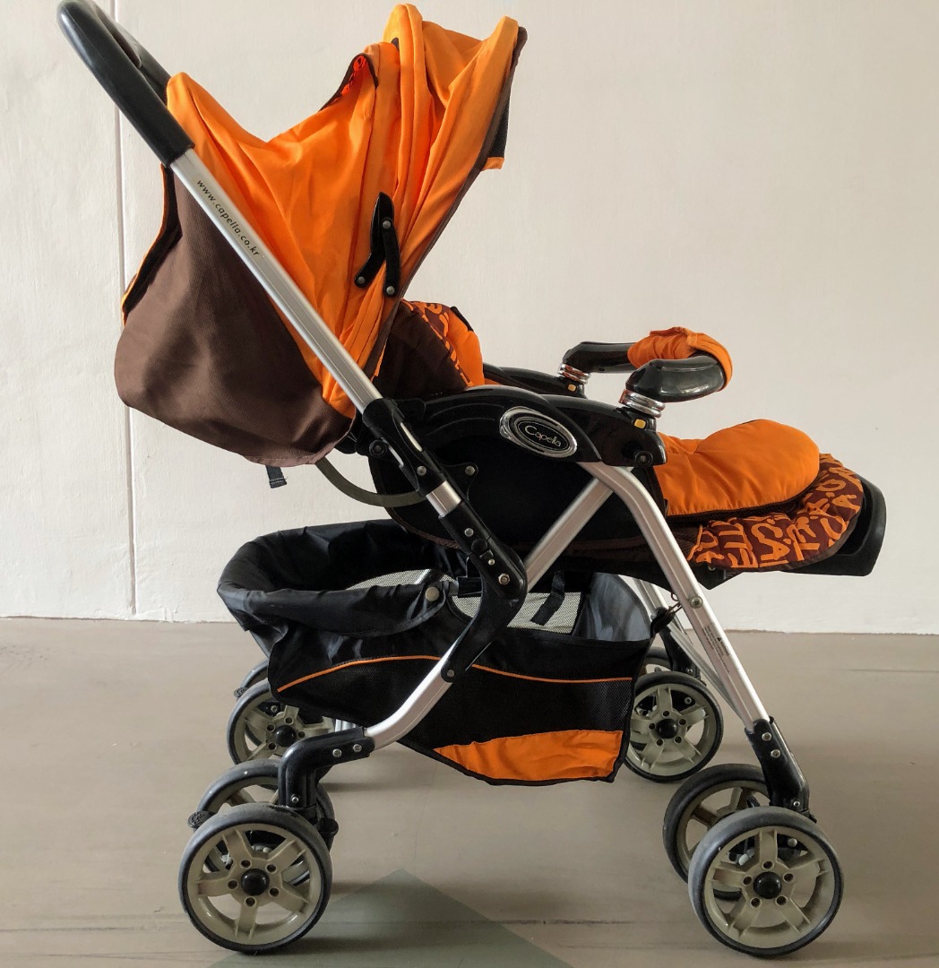 Capella 4 Wheels Baby Stroller (Orange Colour), Babies & Kids, Going ...