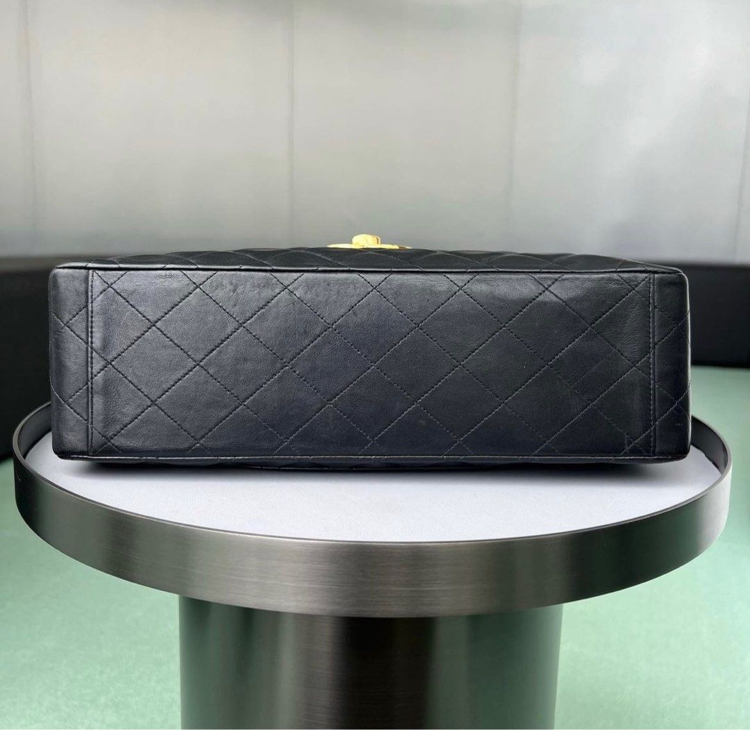 Chanel Vintage Big CC Maxi Flap Maxi Lambskin Black Ghw, Luxury, Bags ...