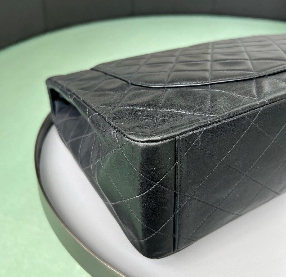 Chanel Vintage Big CC Maxi Flap Maxi Lambskin Black Ghw, Luxury, Bags ...