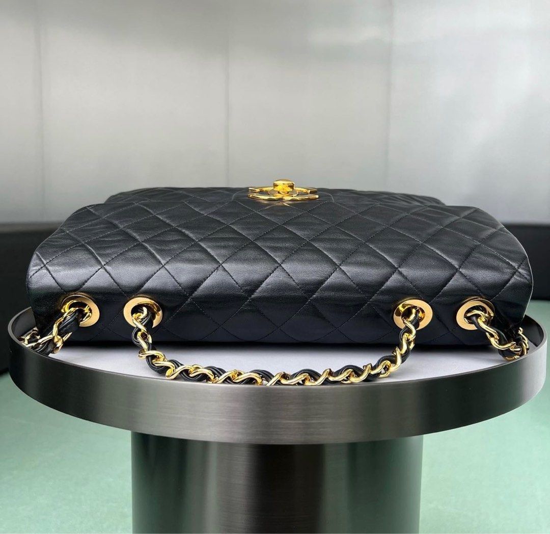 Chanel Vintage Big CC Maxi Flap Maxi Lambskin Black Ghw, Luxury, Bags ...