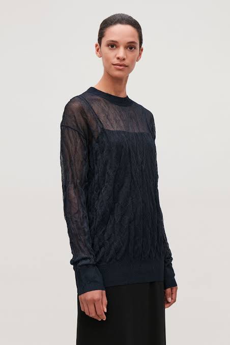 COS sheer metallic top, Women's Fashion, Tops, Longsleeves on Carousell