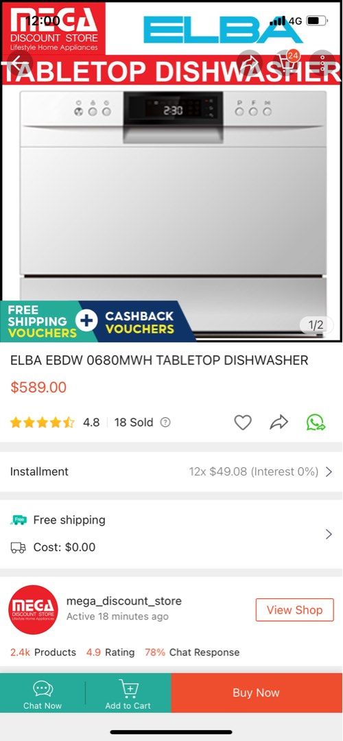 Elba Dish washing machine, TV & Home Appliances, Washing Machines and ...