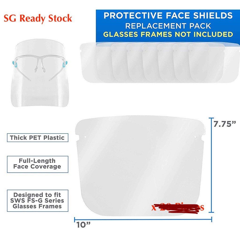 Face Shield with Glasses Frame, Health & Nutrition, Face Masks & Face ...