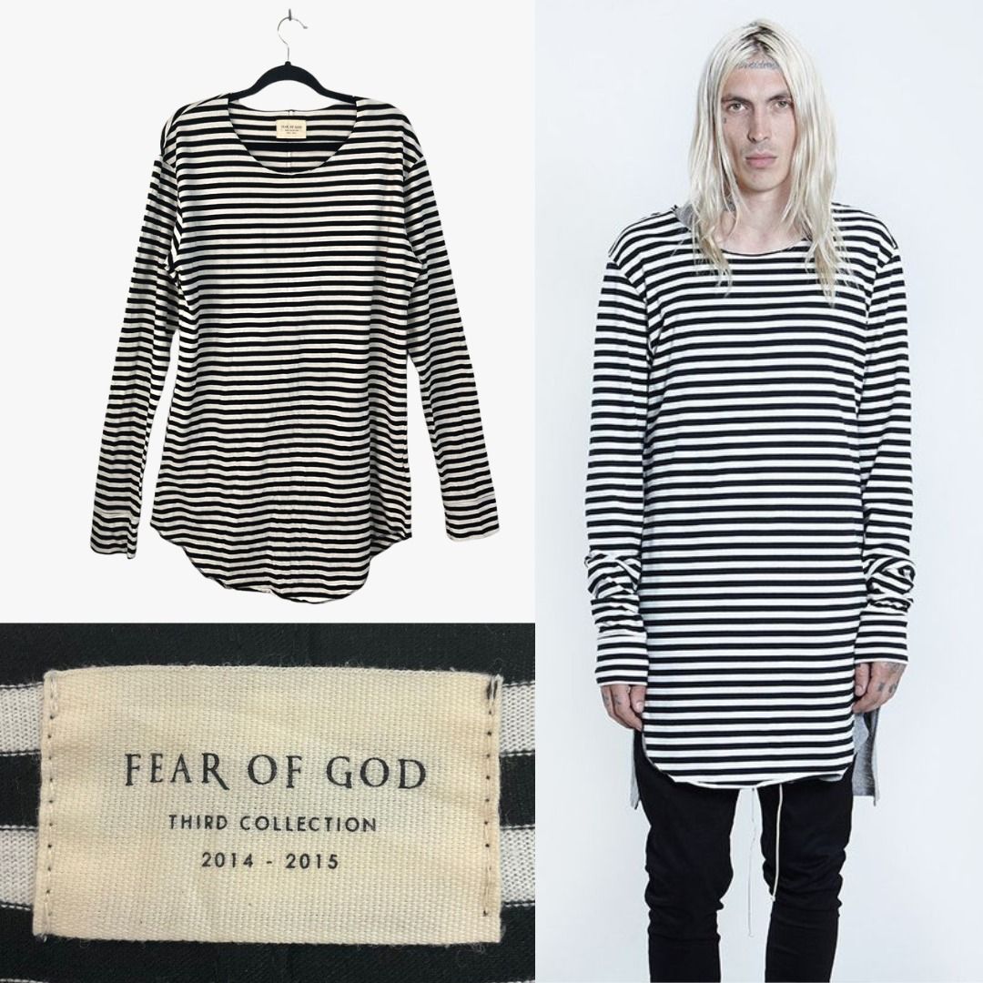 FEAR OF GOD Mens Top Third Collection 2014-2015 Striped Elongated Top ...