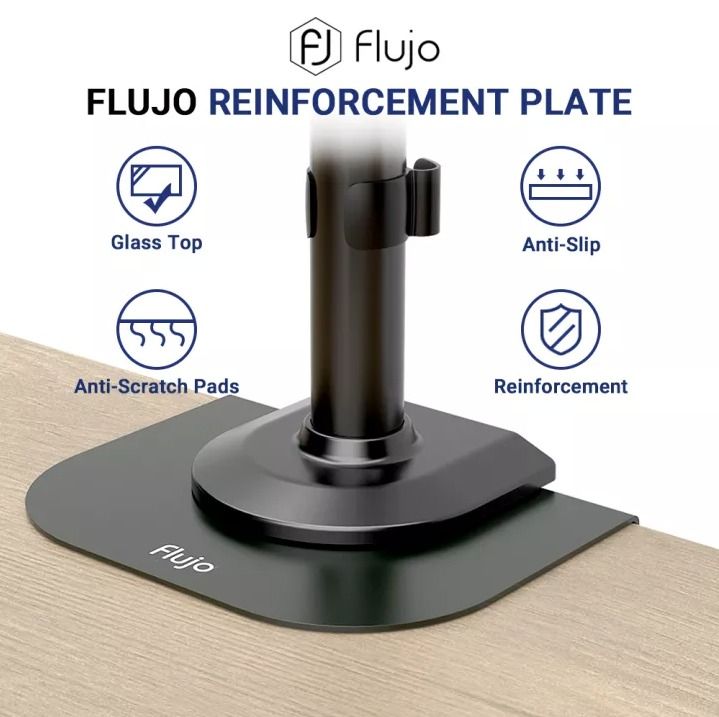 FLUJO Monitor Arm Reinforcement Plate for Glass, and Other Fragile ...