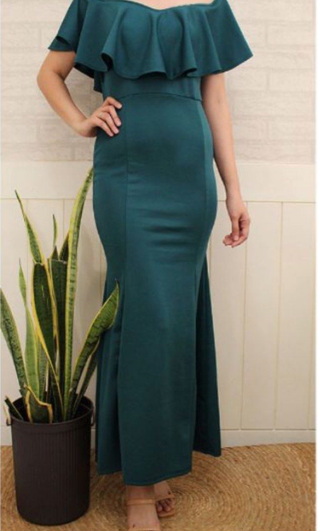 Green Formal Dress / Ninang Dress on Carousell