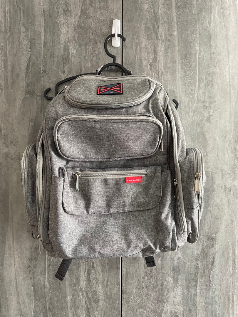 Grey Spacious Diaper Shoulder Bag, Babies & Kids, Going Out, Diaper ...