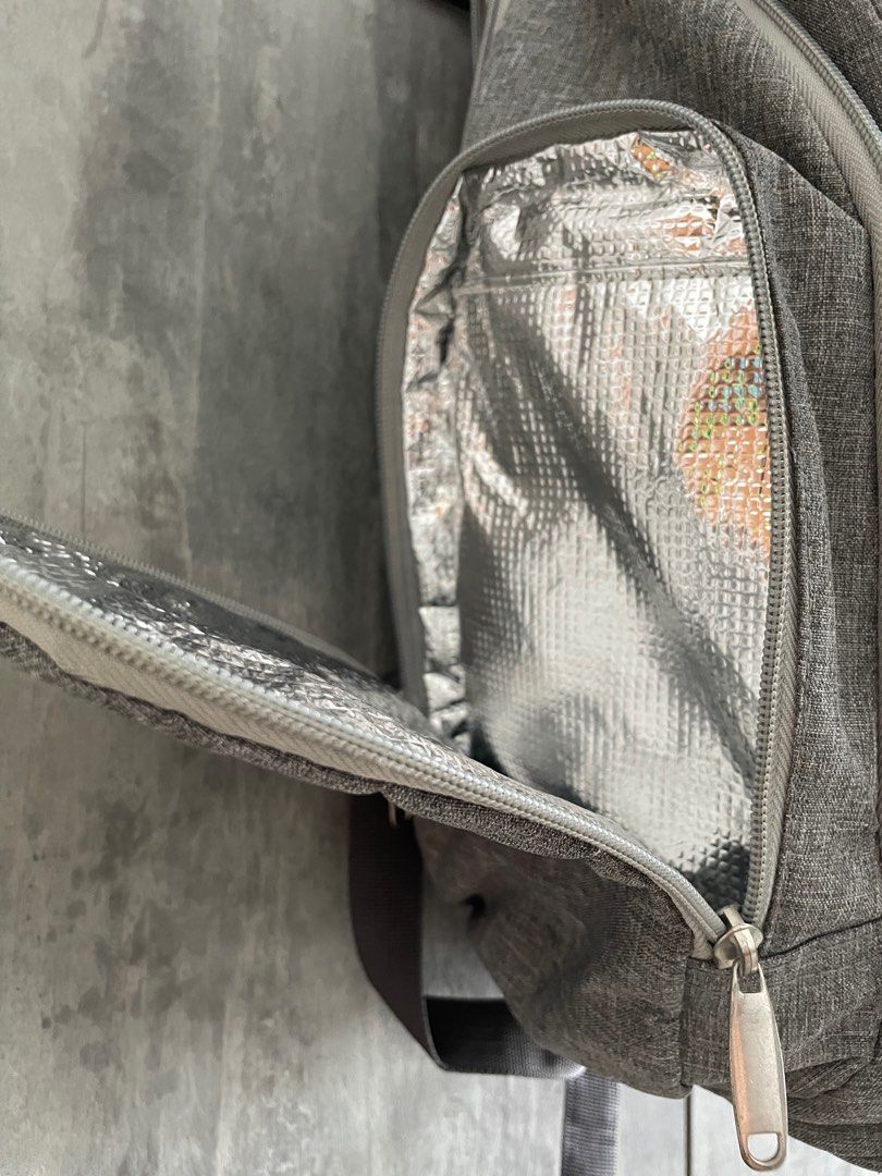 Grey Spacious Diaper Shoulder Bag, Babies & Kids, Going Out, Diaper ...