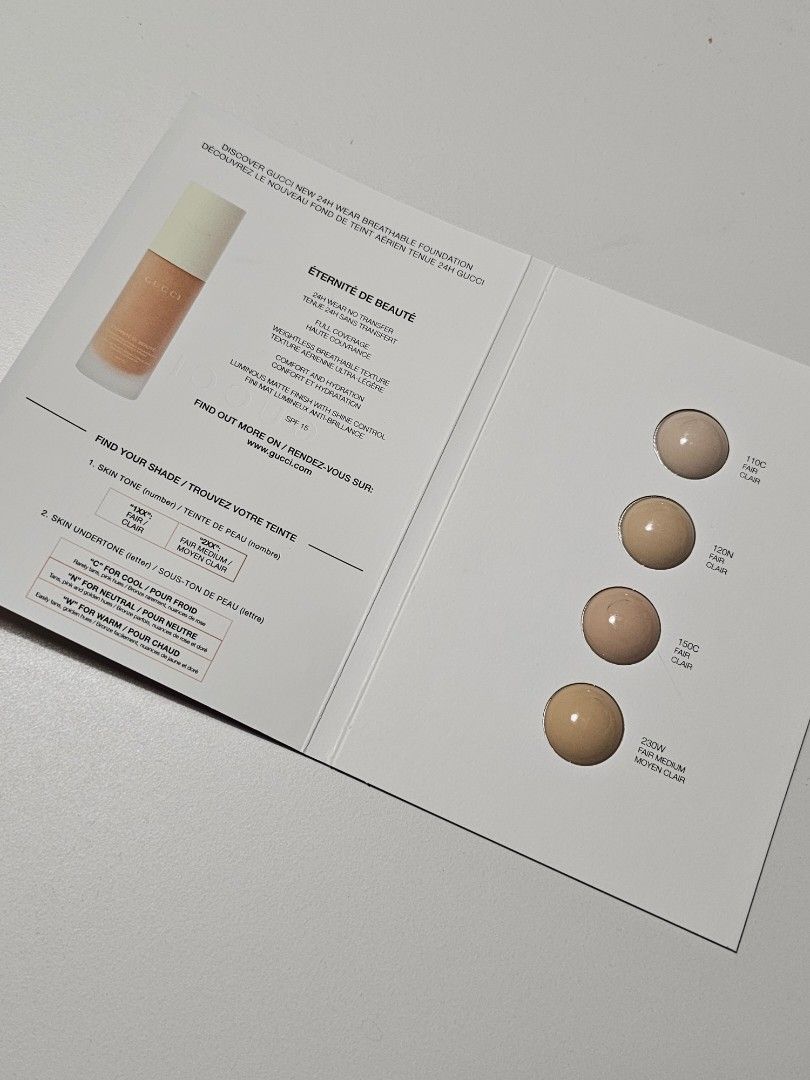 Gucci 24H Foundation Sample Kit, Beauty & Personal Care, Face, Makeup ...