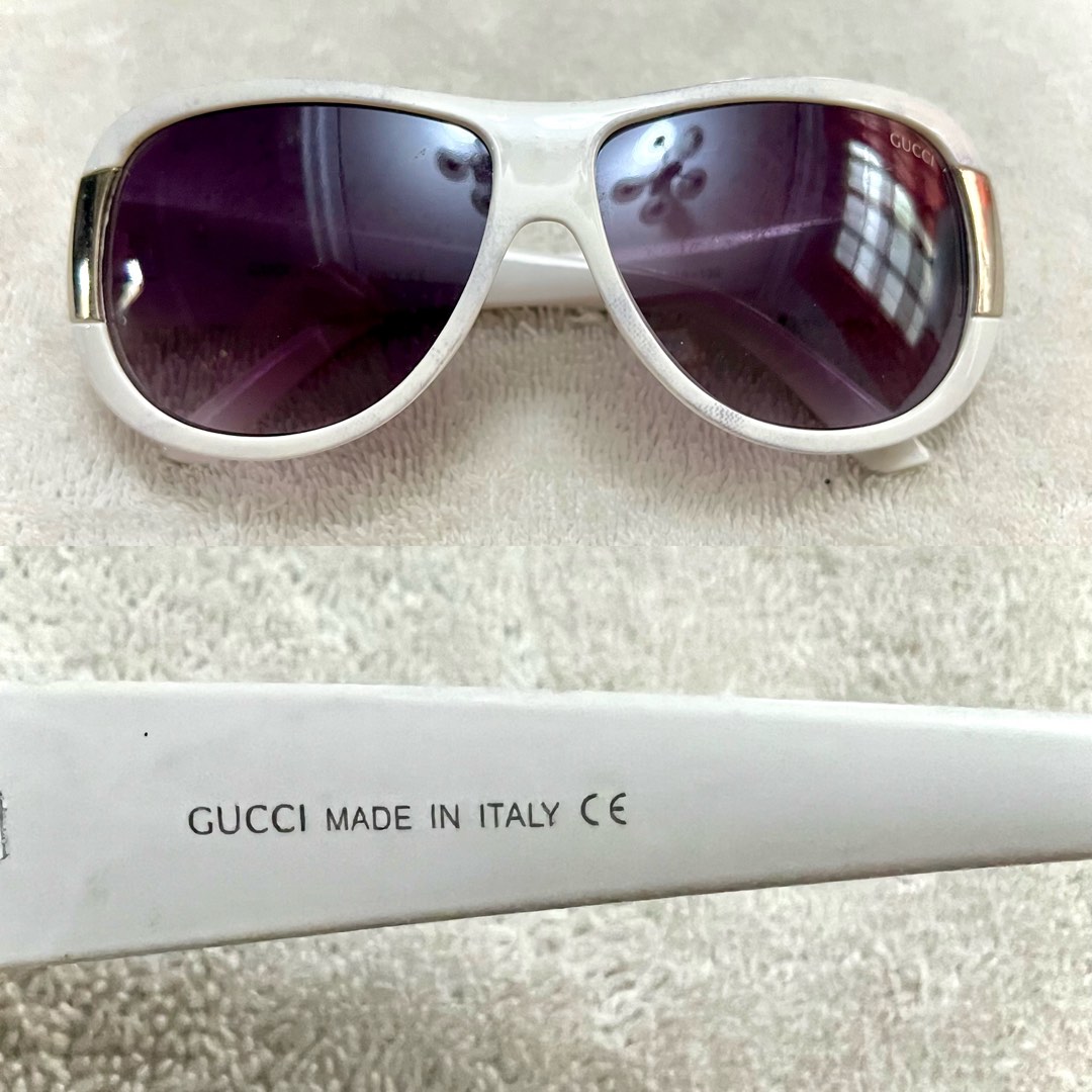 Gucci Made in Italy White Sunglasses Shades on Carousell