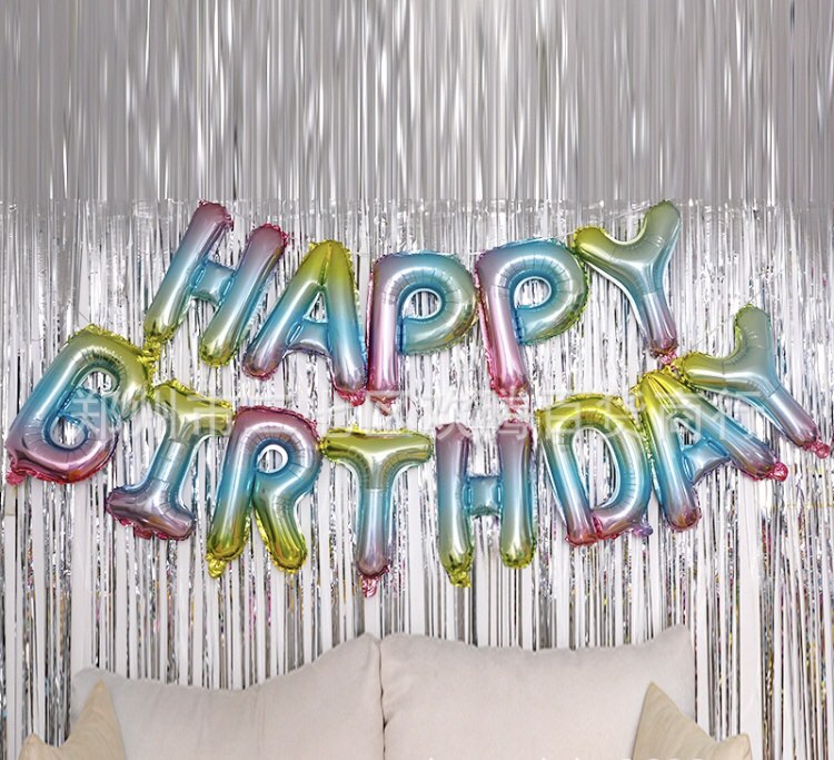 Happy birthday balloon decoration set (multi colour), Hobbies & Toys ...