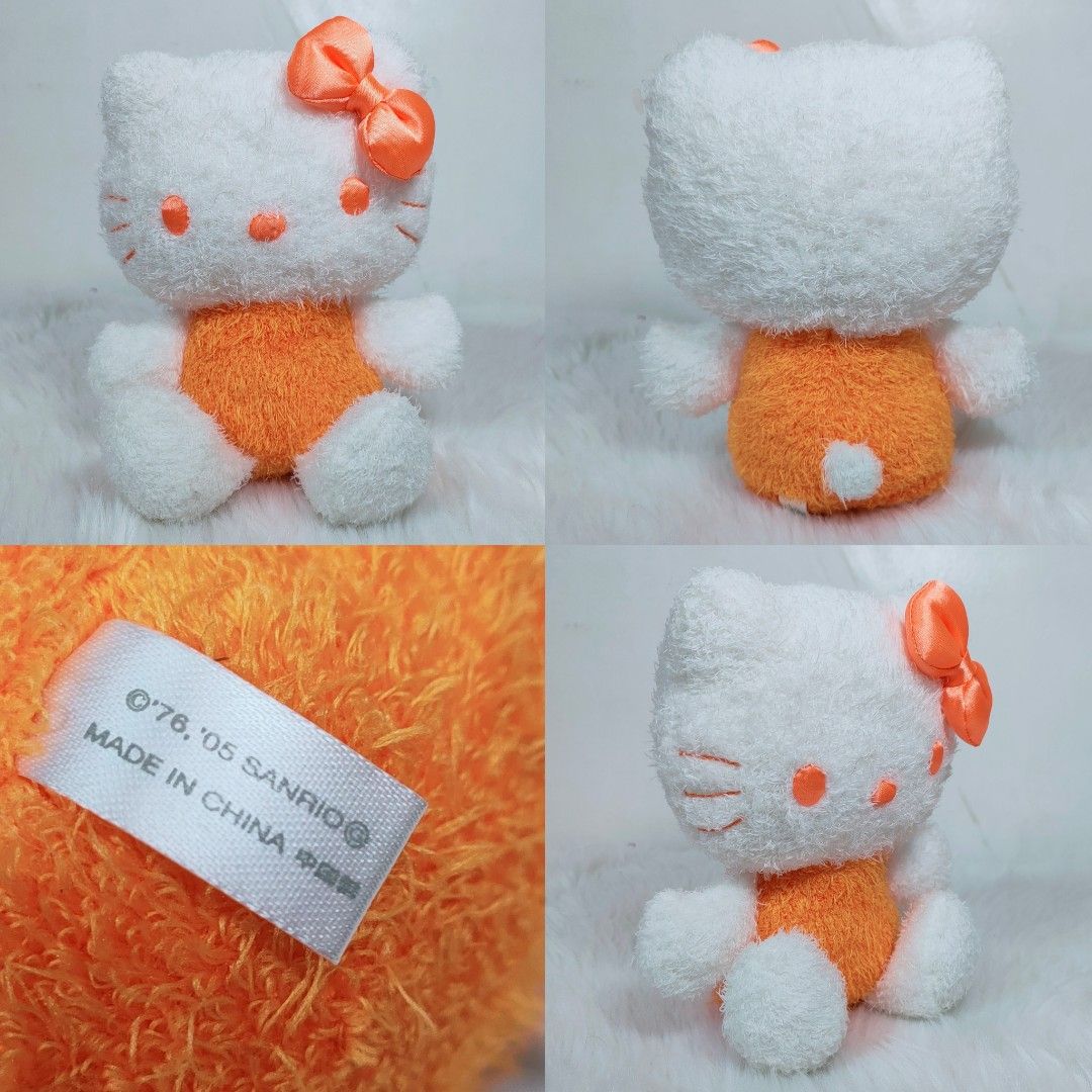 Hello Kitty Orange Furry Plush, Hobbies & Toys, Toys & Games on Carousell