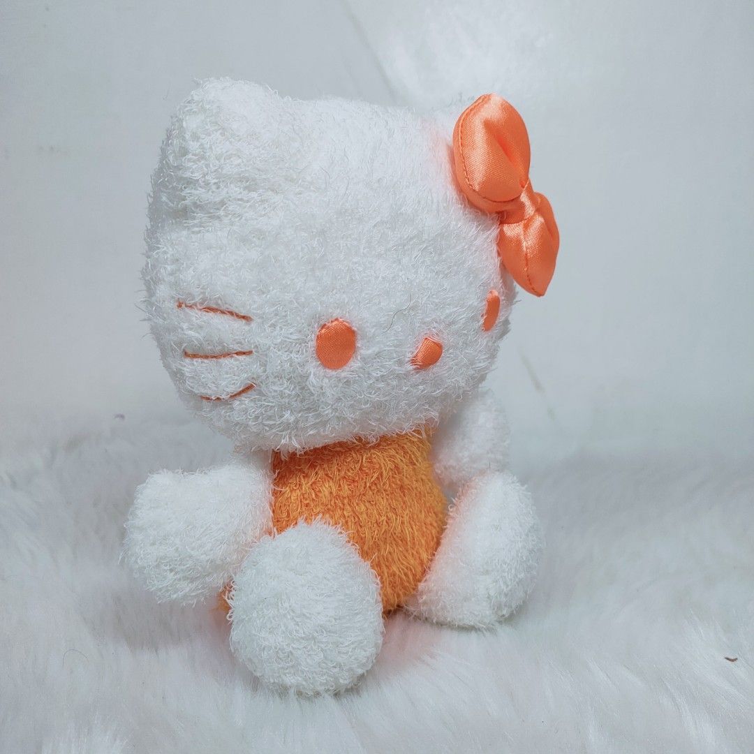 Hello Kitty Orange Furry Plush, Hobbies & Toys, Toys & Games on Carousell