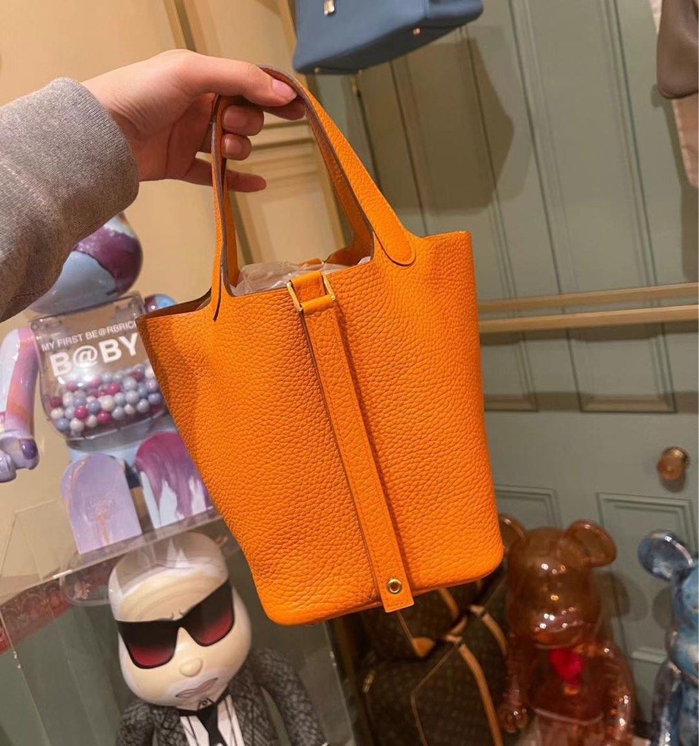 Hermes Picotin 18 Orange Clemence U Stamp GHW, Women's Fashion, Bags ...