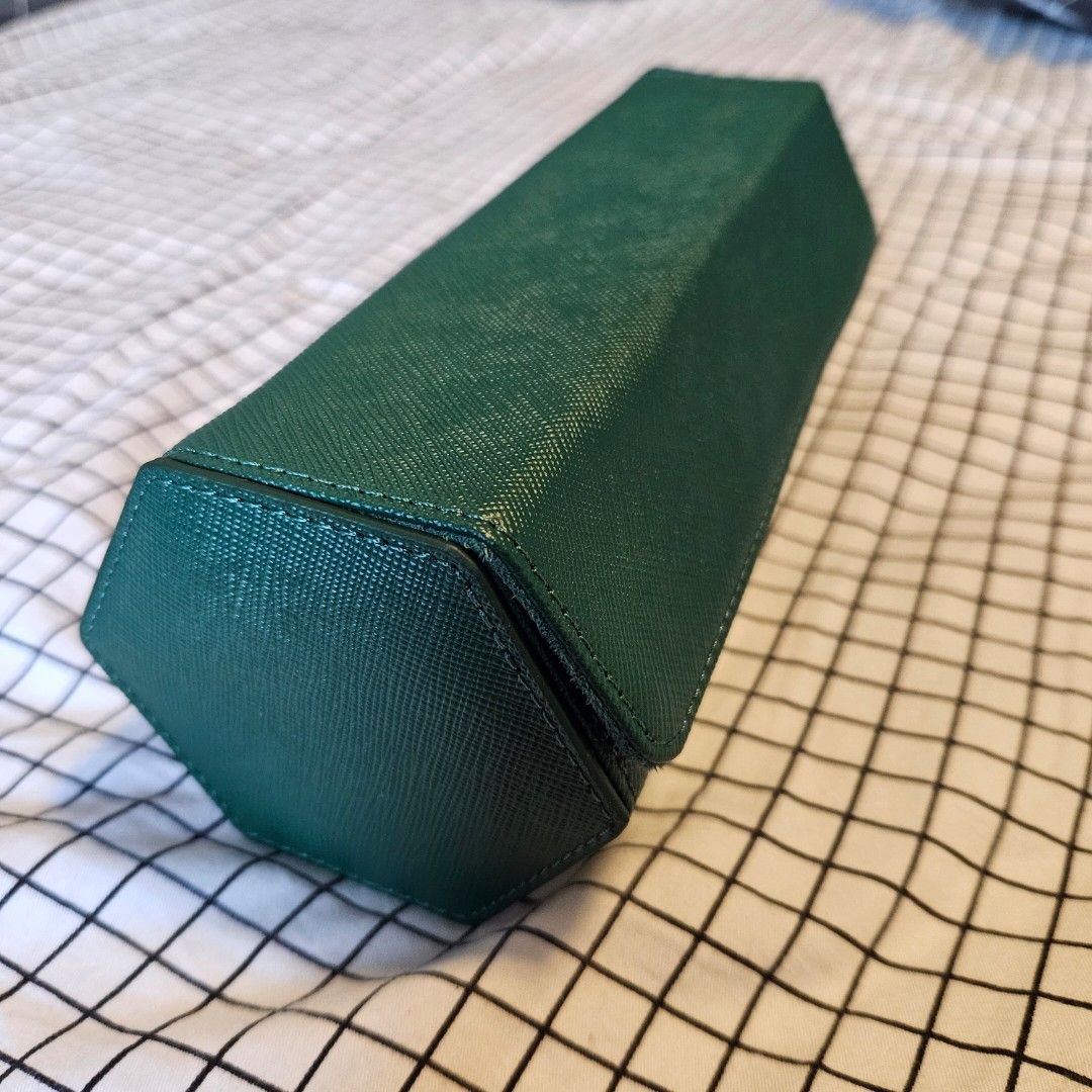 Hexagon Watch Roll Green Leather, Men's Fashion, Watches & Accessories ...