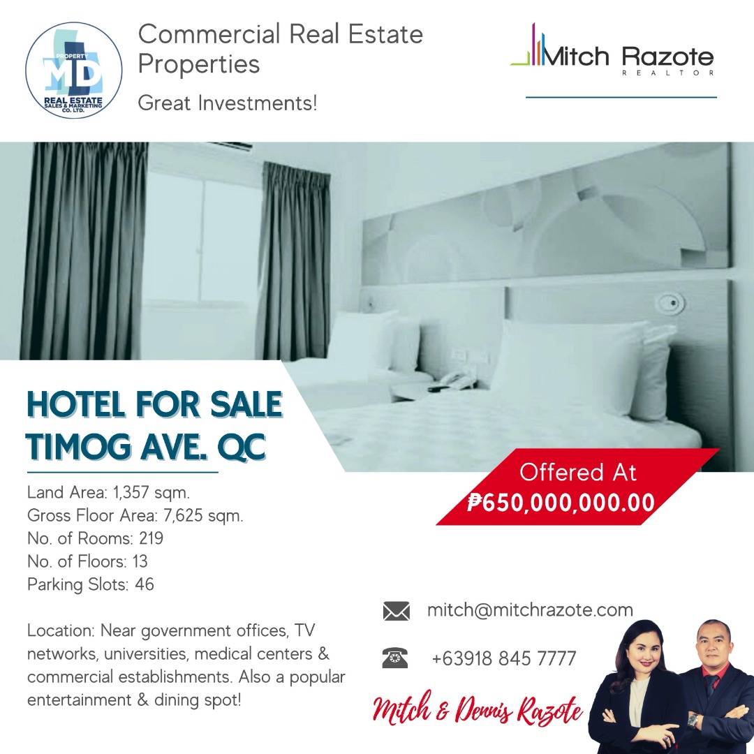 Hotel For Sale in a Prime Location along Timog Avenue, Quezon City on ...