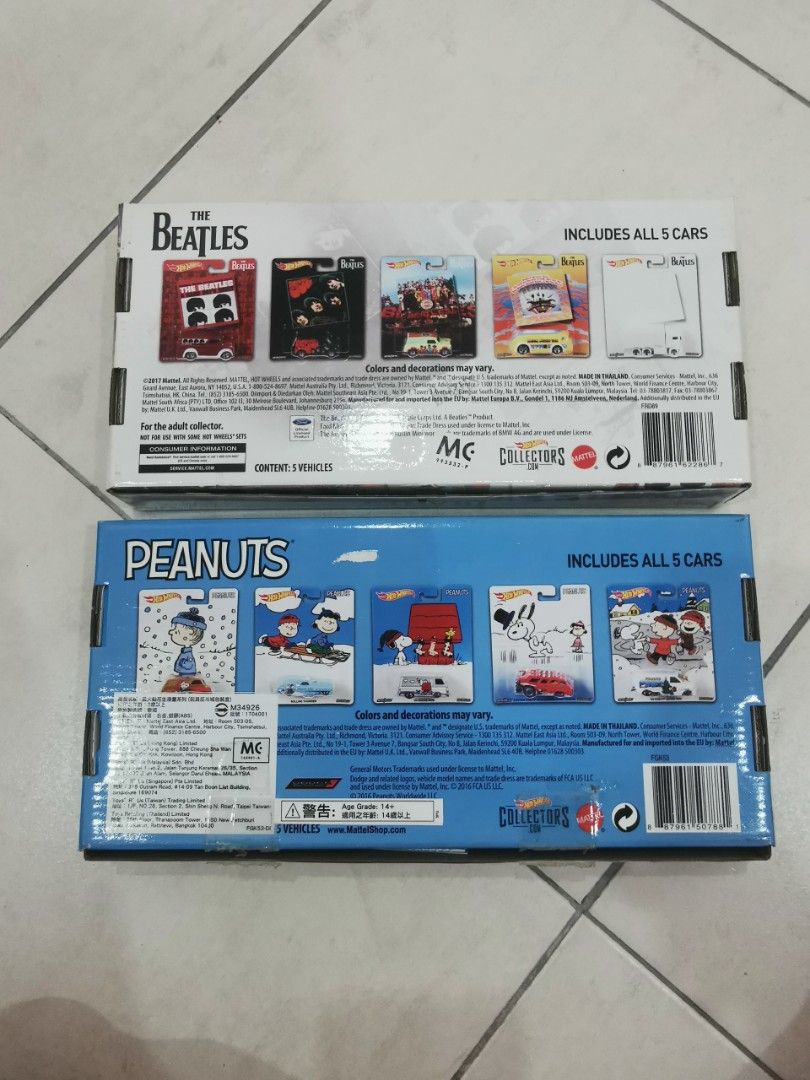 Hotwheels The Beatles & Peanuts premium set, Hobbies & Toys, Toys ...