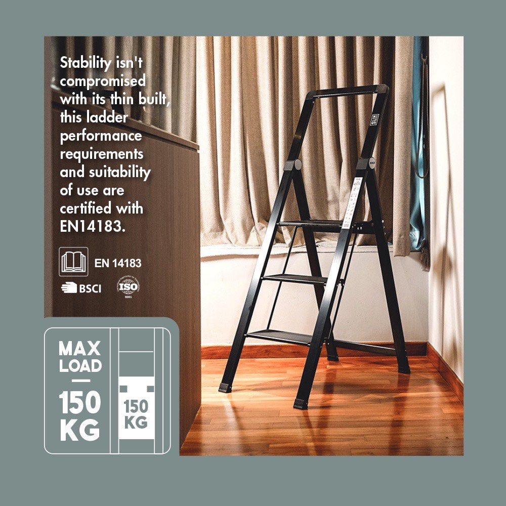 HOUZE - 'SLIM' Aluminium Ladder (2 Tier, 3 Tier, 4 Tier), Furniture ...