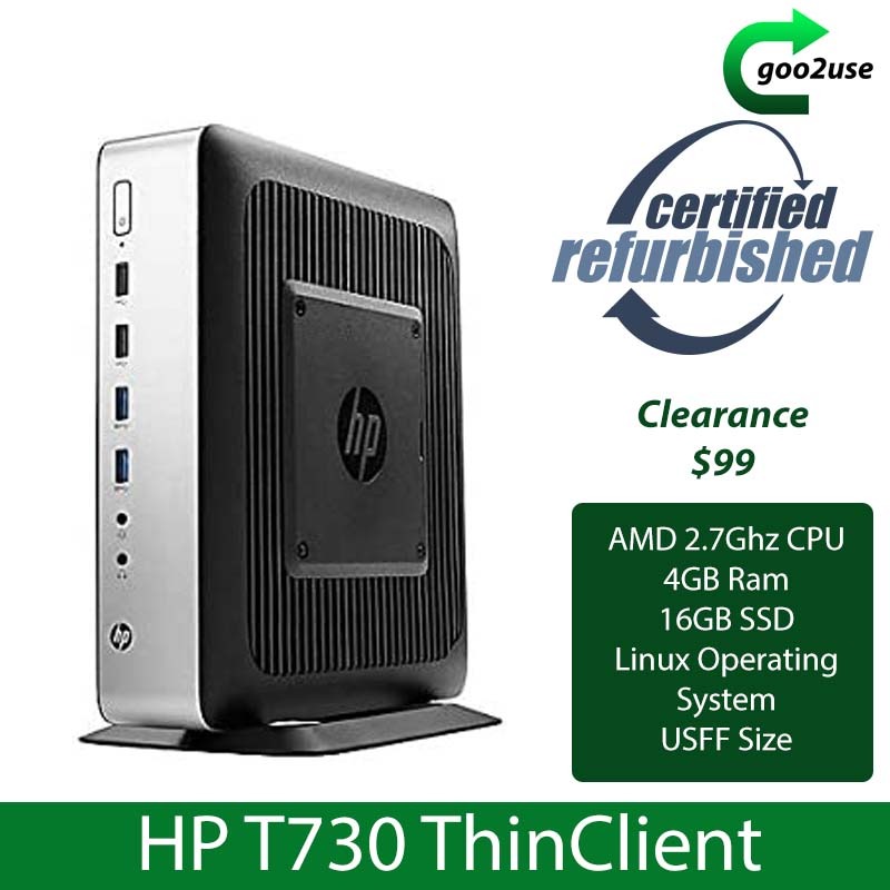 HP Thin Client t730 ThinPro AMD RX-427BB 2.7GHz, Computers & Tech ...