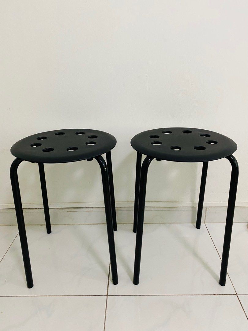 Ikea black steel Stools, Furniture & Home Living, Furniture, Chairs on ...