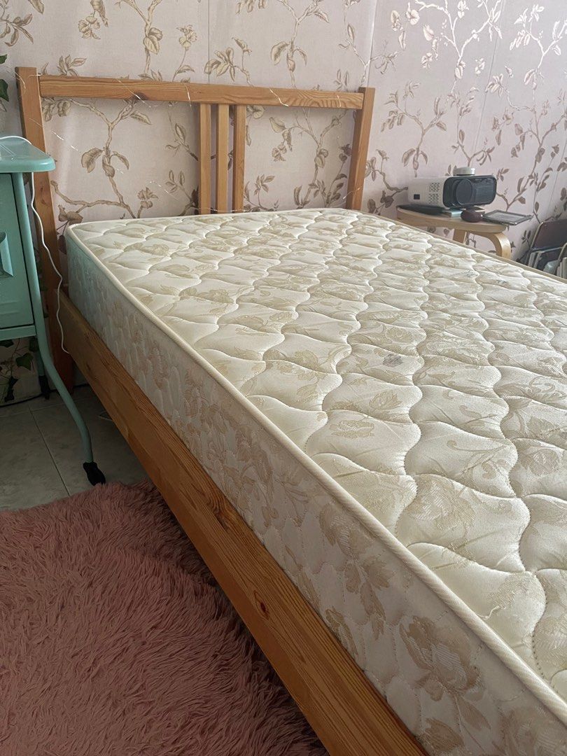 Ikea Single Bed Frame Free Mattress, Furniture & Home Living, Furniture ...