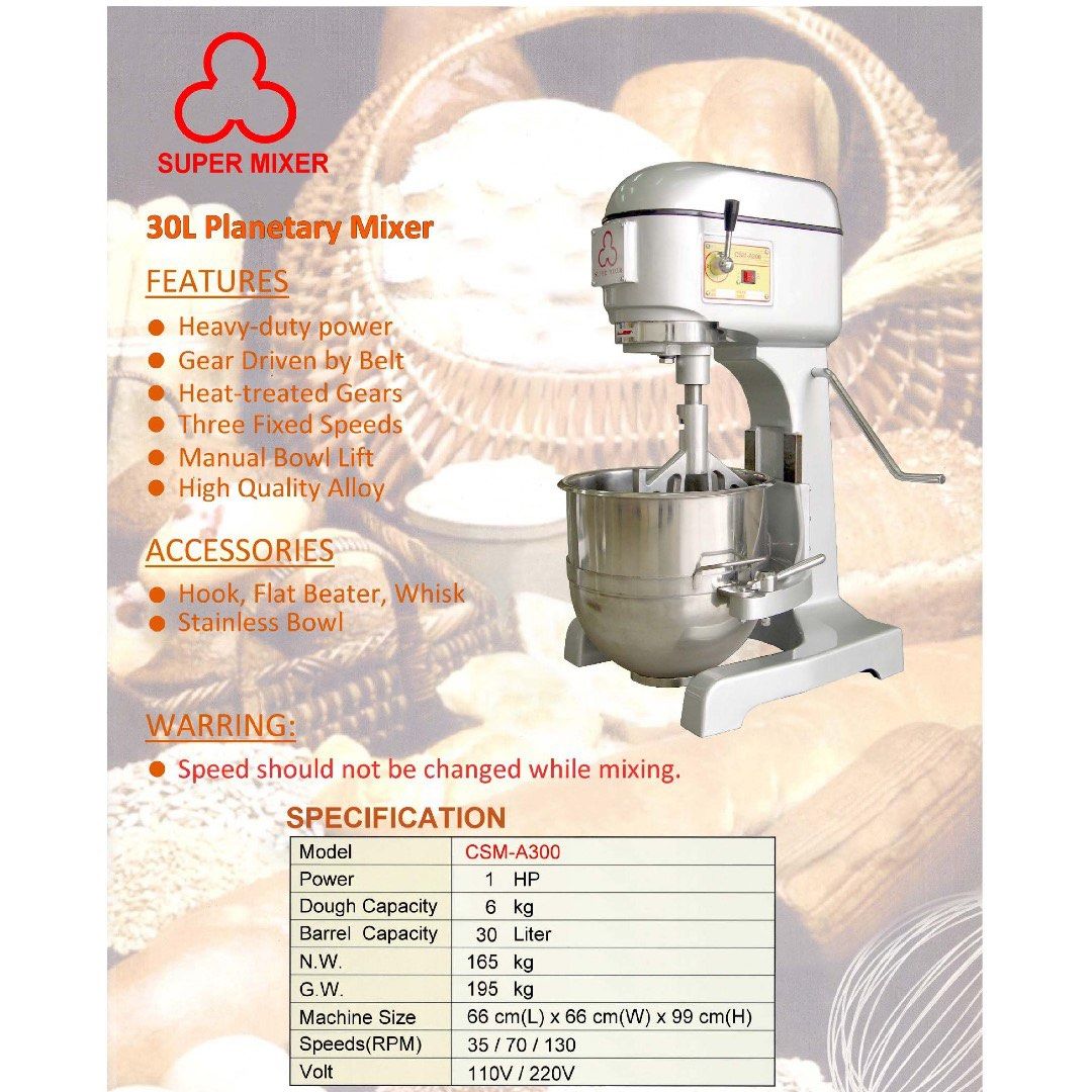 30L Industry/Commercial flour mixer , TV & Home Appliances, Kitchen ...