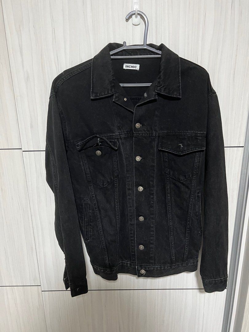 Kanye West Inspired Pablo Oversized Black Denim Jacket, Men's Fashion ...