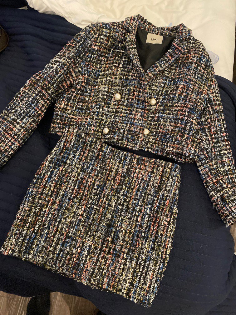 Korea tweed set up - Chanel style, Women's Fashion, Dresses & Sets ...