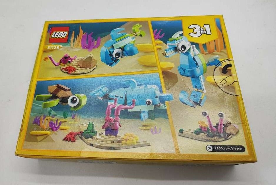 LEGO Creator 31128 3 in 1 Dolphin and Turtle Building Toy Ages 6+ 137 ...