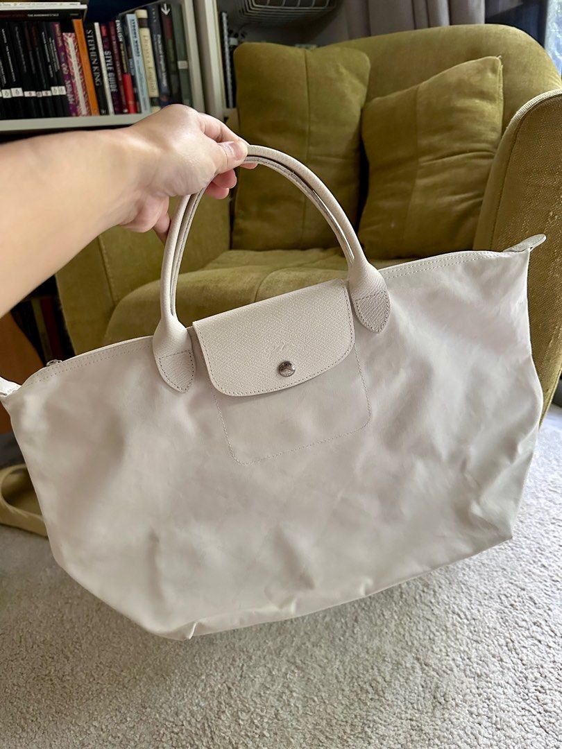 Longchamp white le pliage, Luxury, Bags & Wallets on Carousell