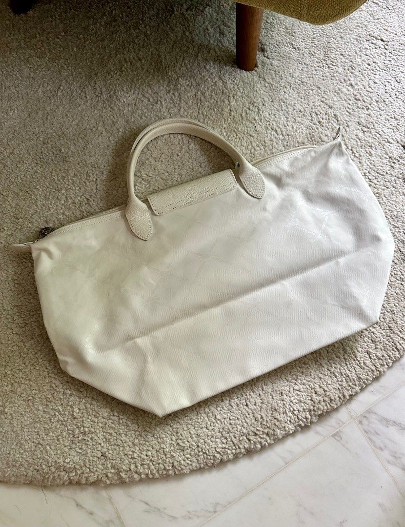 Longchamp white le pliage, Luxury, Bags & Wallets on Carousell