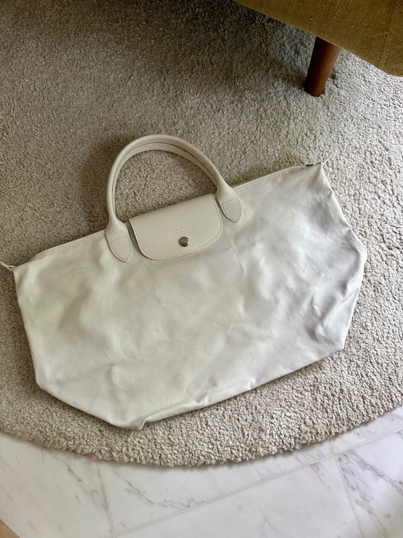 Longchamp white le pliage, Luxury, Bags & Wallets on Carousell