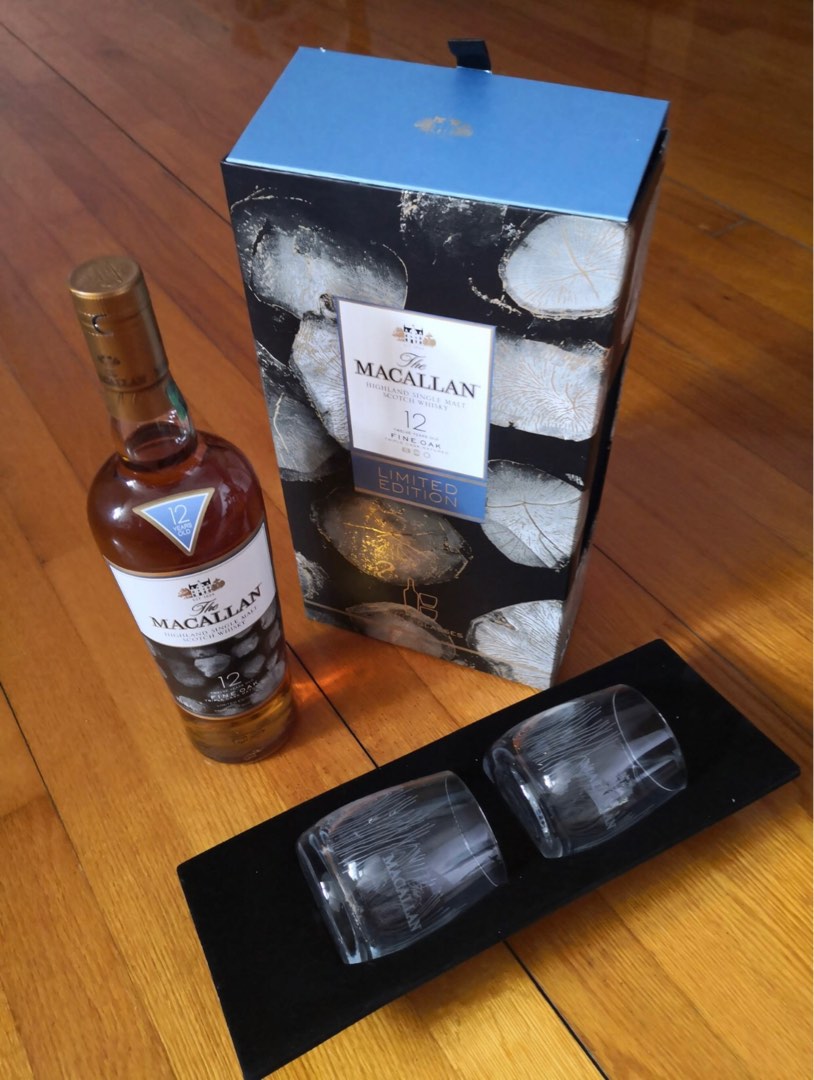Macallan 12 year old Fine Oak Scotch Whisky Limited Edition Box Set, 嘢食 ...