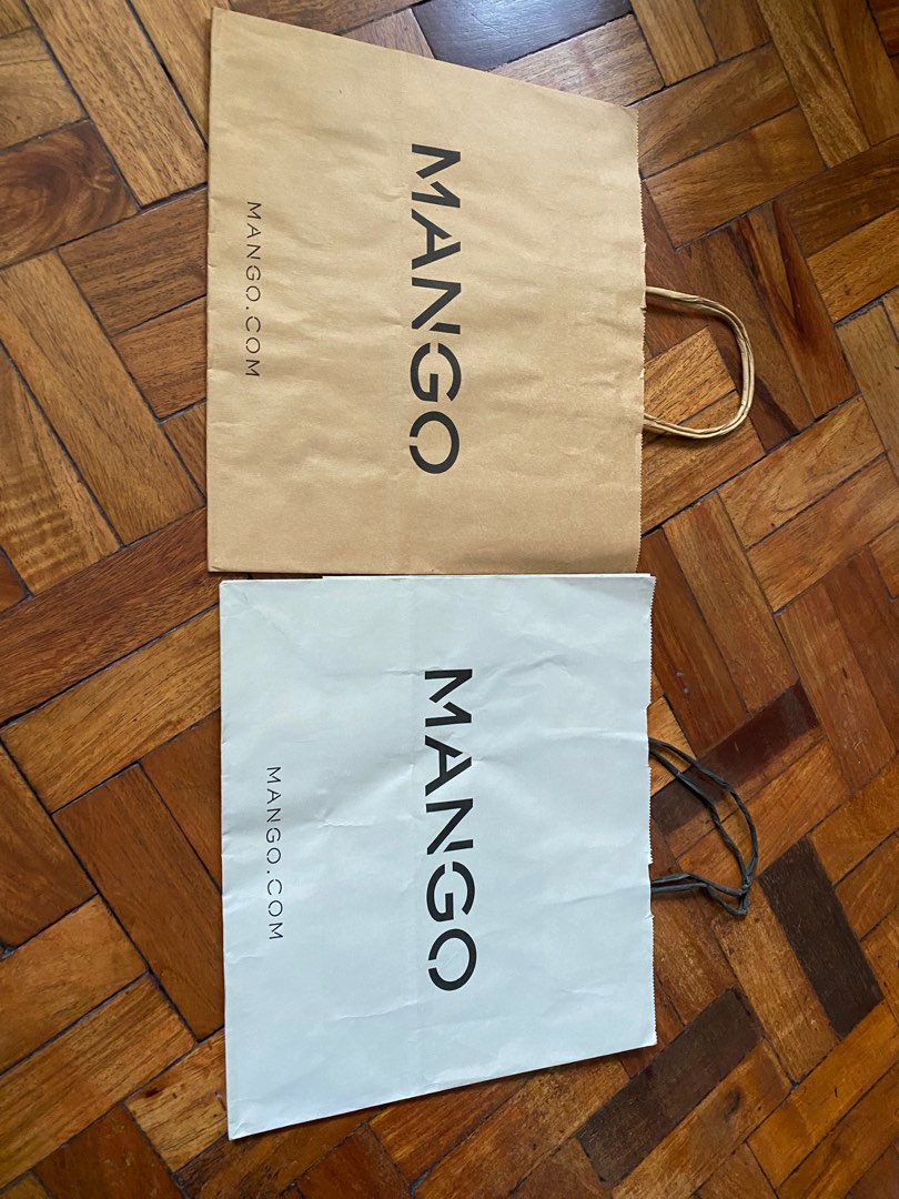 Mango paper bag (small and extra large), Women's Fashion, Bags ...