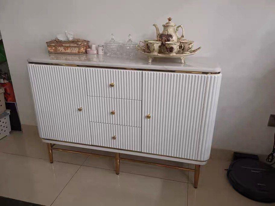 Marble sideboard with fluted sides, Furniture & Home Living, Furniture ...