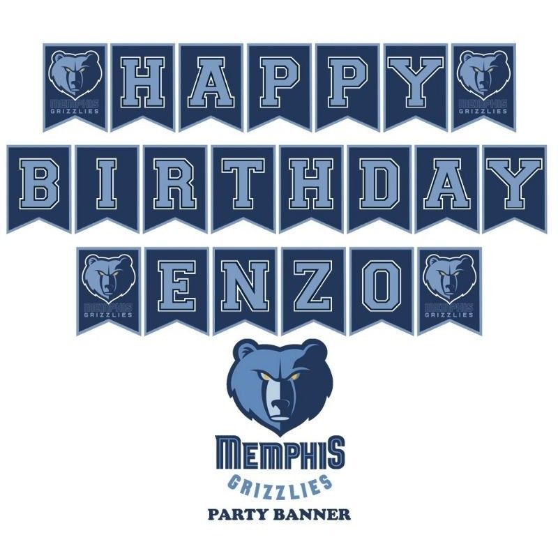 Memphis Grizzlies NBA Team Basketball Theme Birthday Party Banner ...