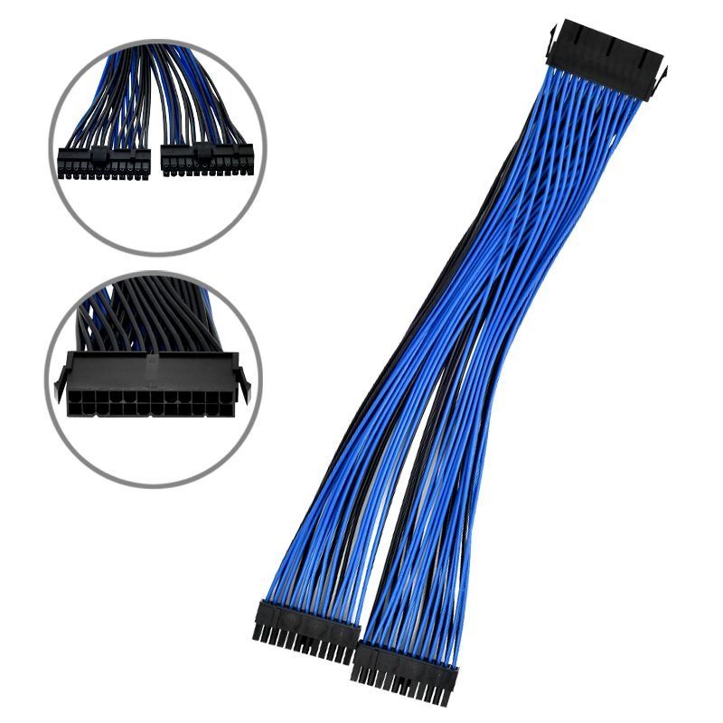 Motherboard 24 Pin Female to 2x 24 Pin Male Cable Splitter Adapter ...
