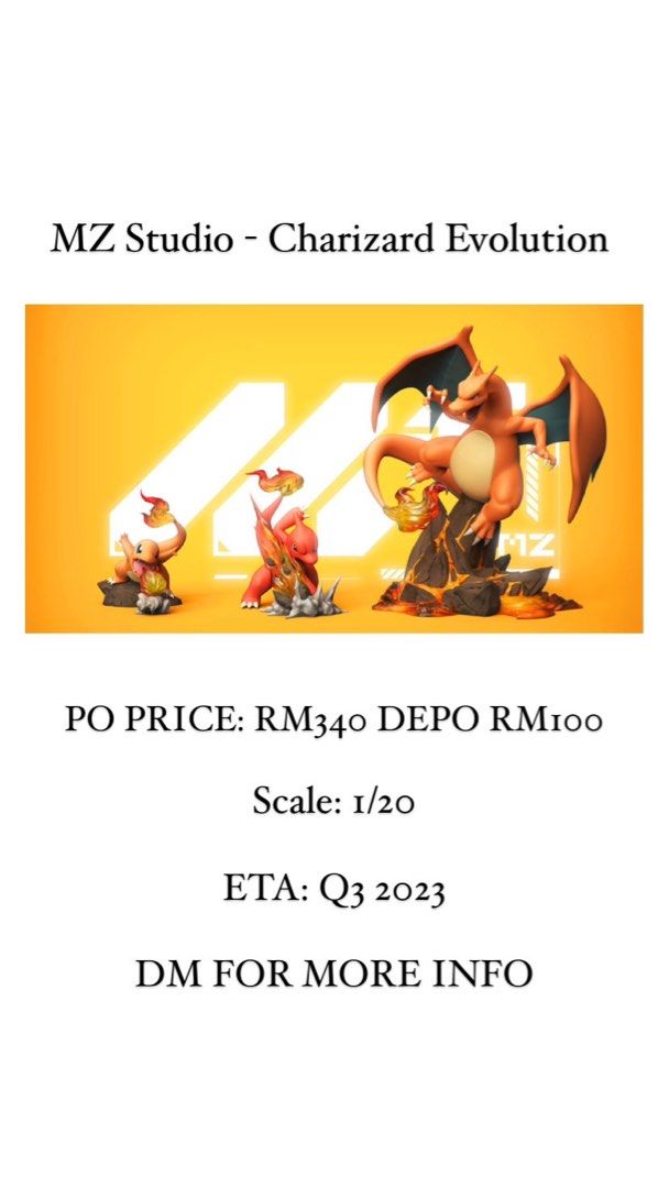 MZ Studio - Charizard Evolution, Hobbies & Toys, Toys & Games on Carousell