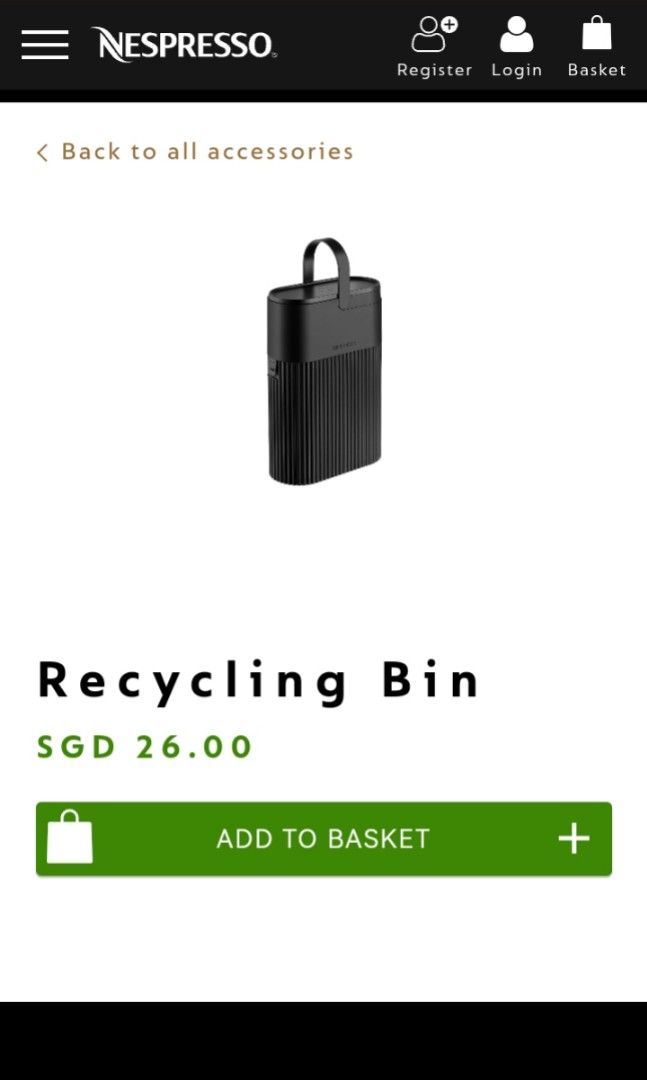 Nespresso Recycling Bin, Furniture & Home Living, Kitchenware ...