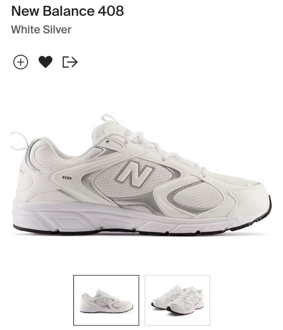 New Balance 408 Women White & silver! Bought in Osaka!, Women's Fashion ...