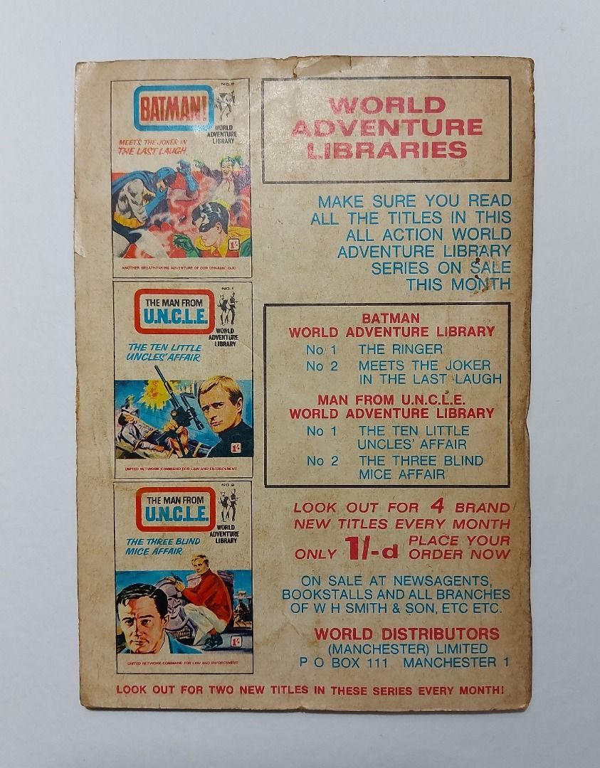 Comic Book - Batman No. 1 World Adventure Library, And The Ringer, 1967 ...